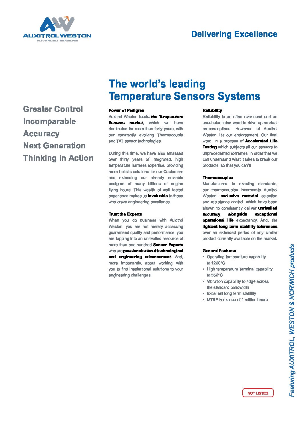 Heated De-iced Total Air Temperature Sensors - Auxitrol Weston